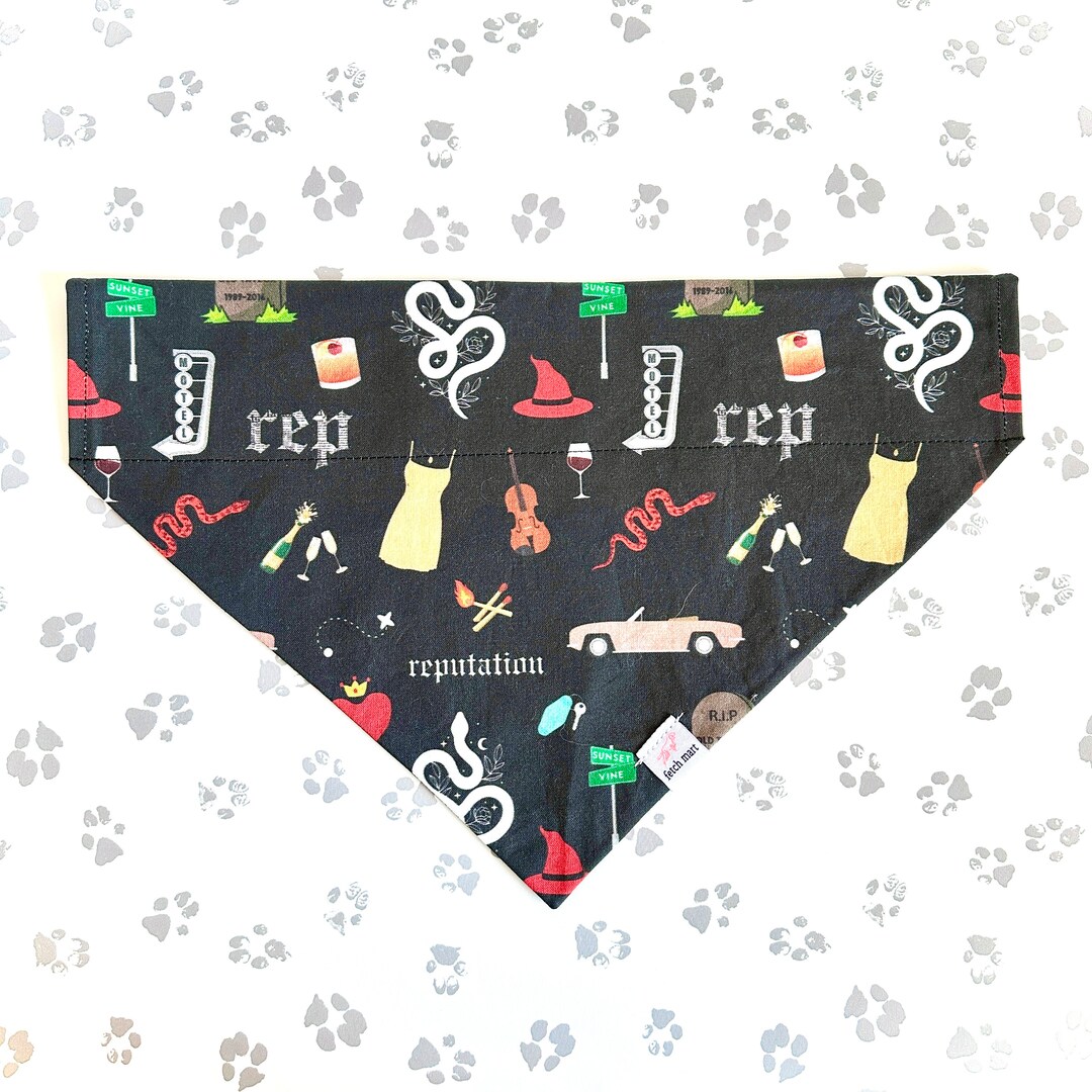 Taylor Swift Reputation Era Dog Bandana Slip-on, Tie-on Taylors Version ...