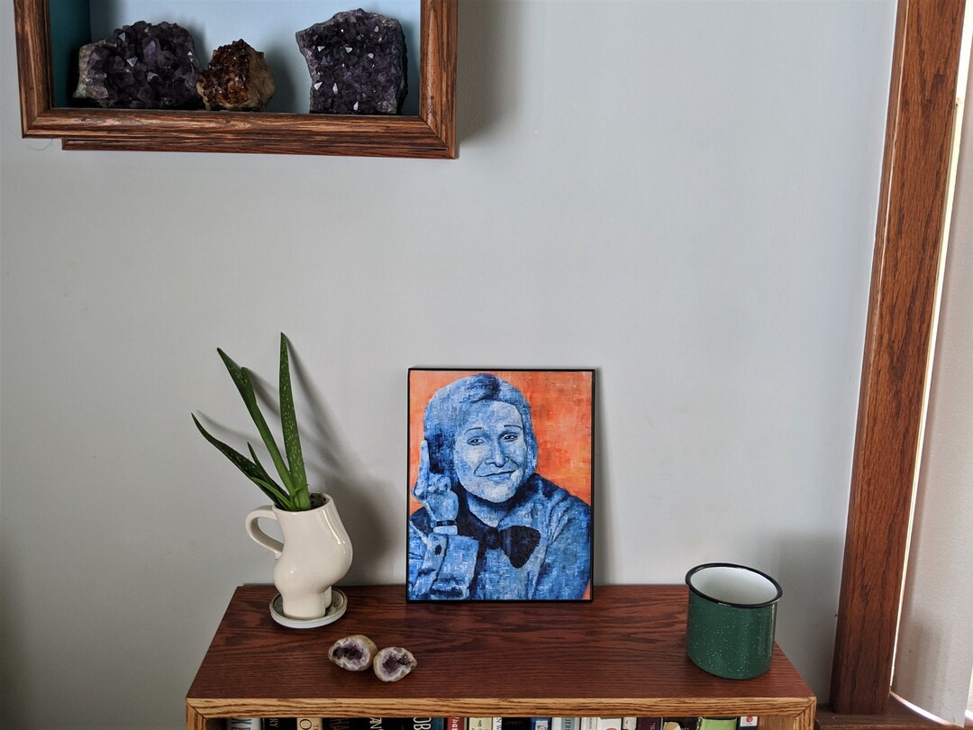 Archival Matte Print Carrie Fisher Middle Finger Blue and - Etsy