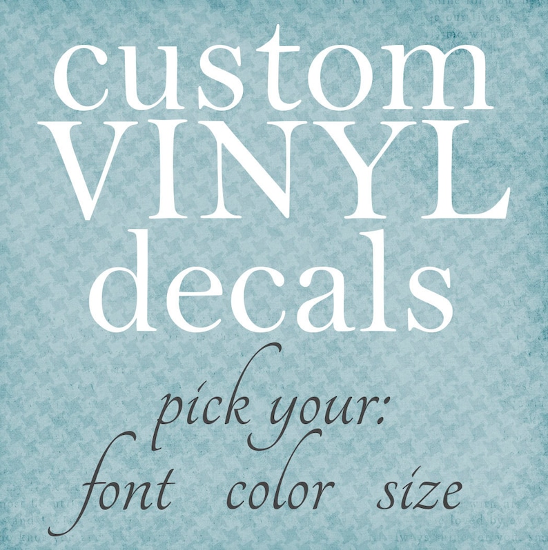 Custom VINYL Decals Car Decal Sticker Personalization - Etsy