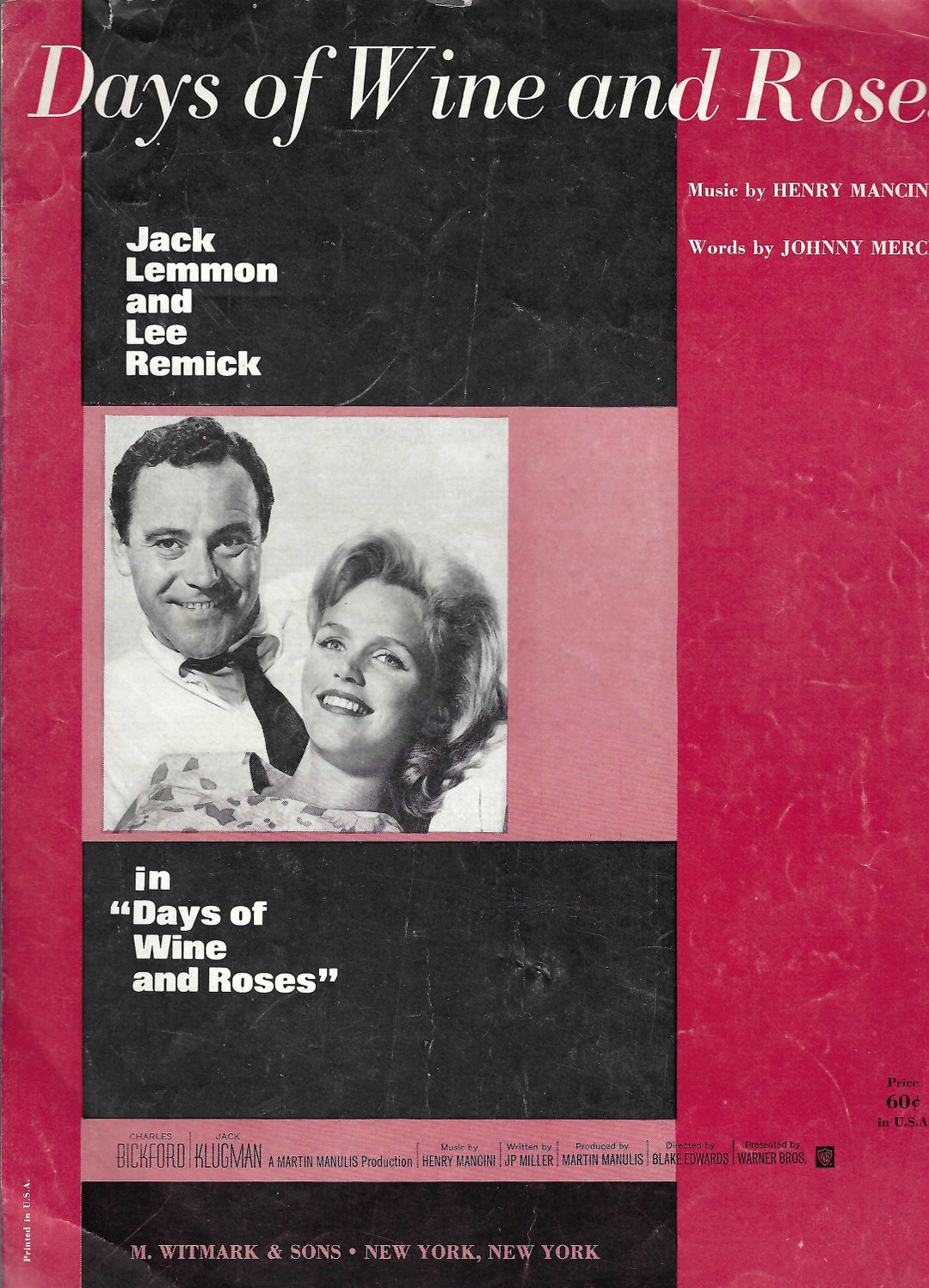 Days Of Wine And Roses Piano Solo Sheet Music By Henry Etsy