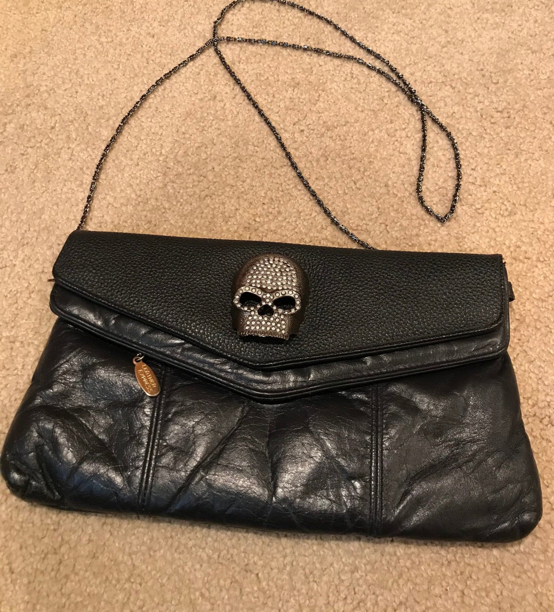 Leather Skull Purse, Upcycled Leather Purse, Gothic Skull Handbag ...