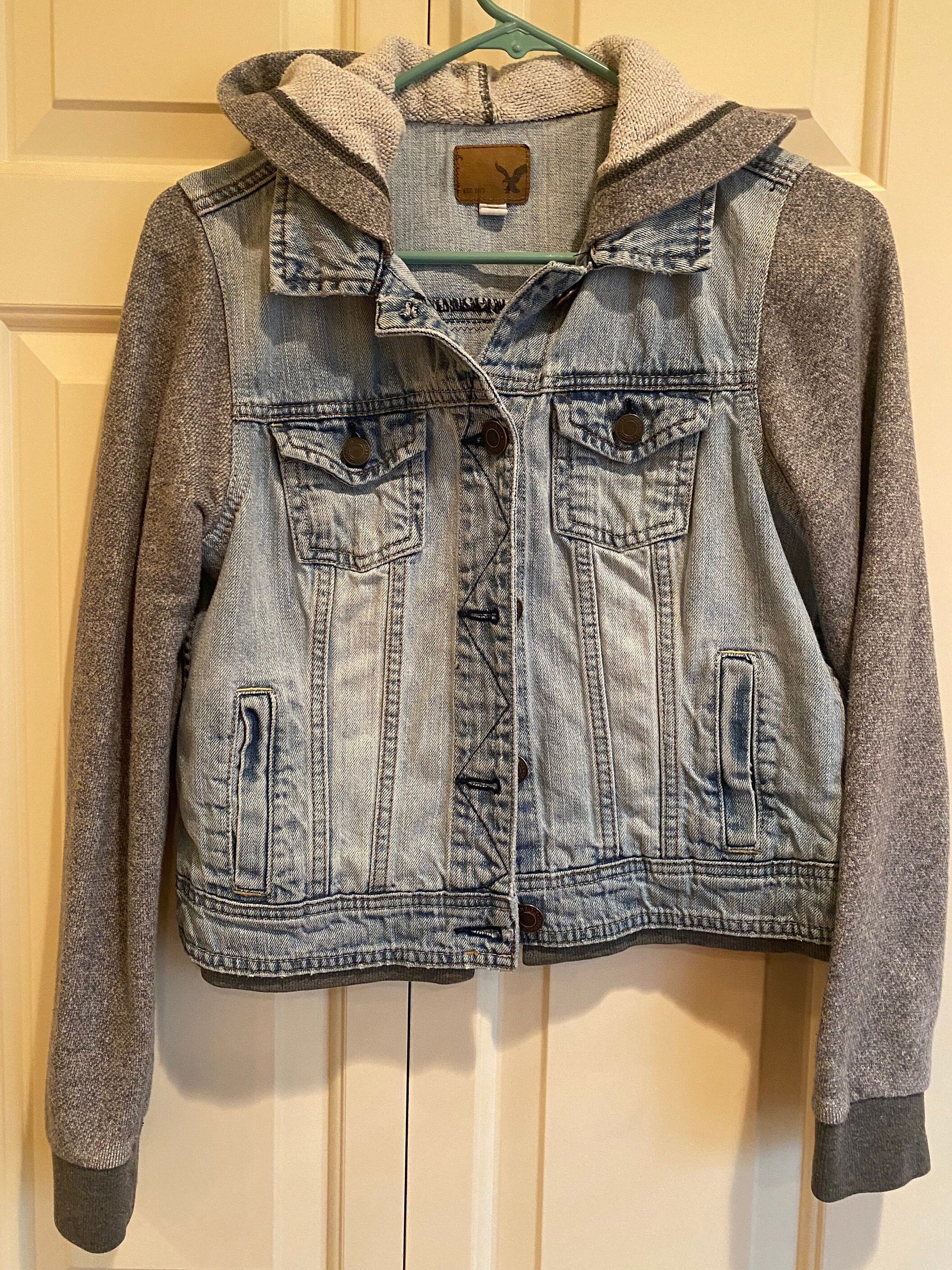 Southwestern Wool Panel and Jean Jacket, Denim and Wool Jacket - Etsy