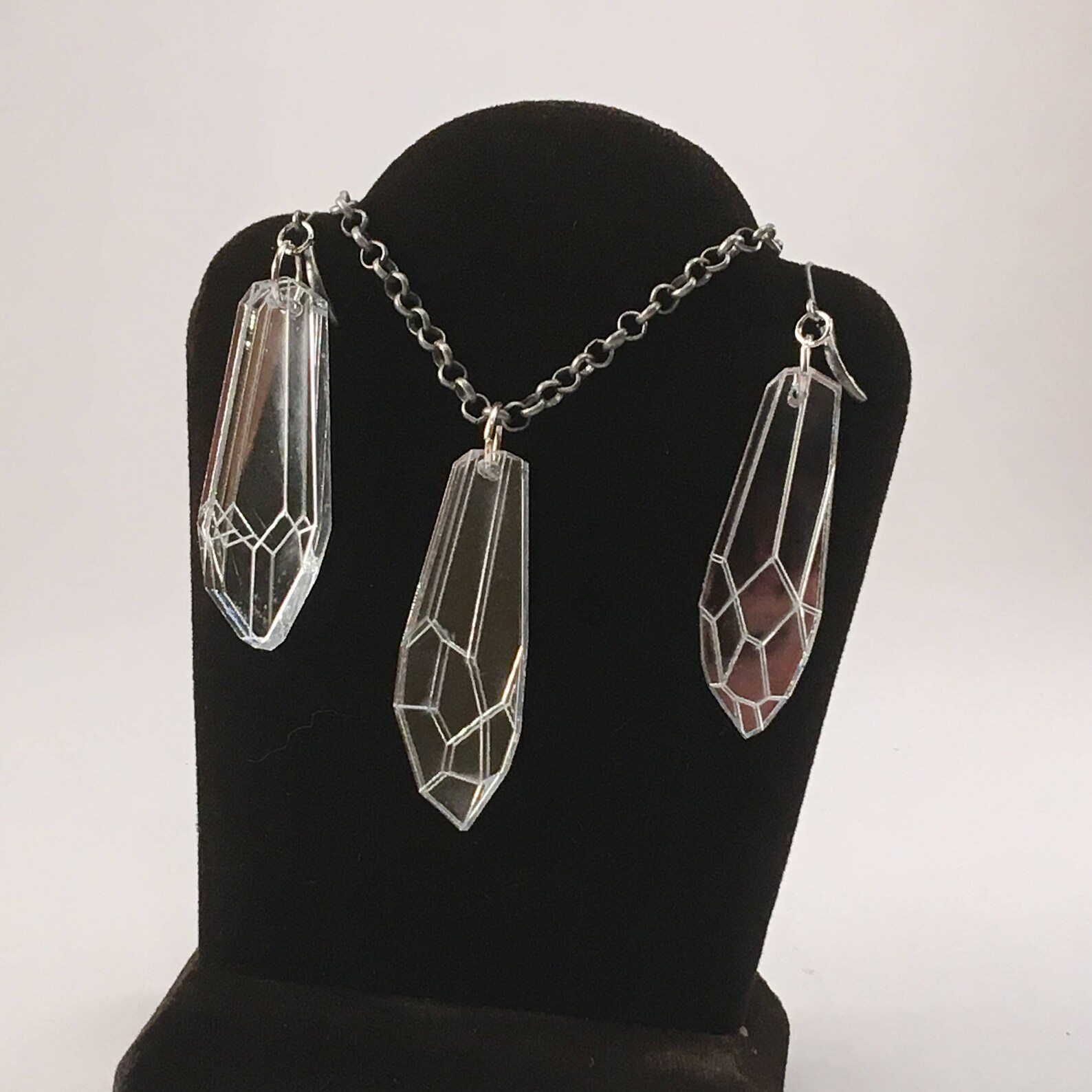 Acrylic Crystal, Laser Cut Crystal, Laser Etched, Pendant, and Earring ...