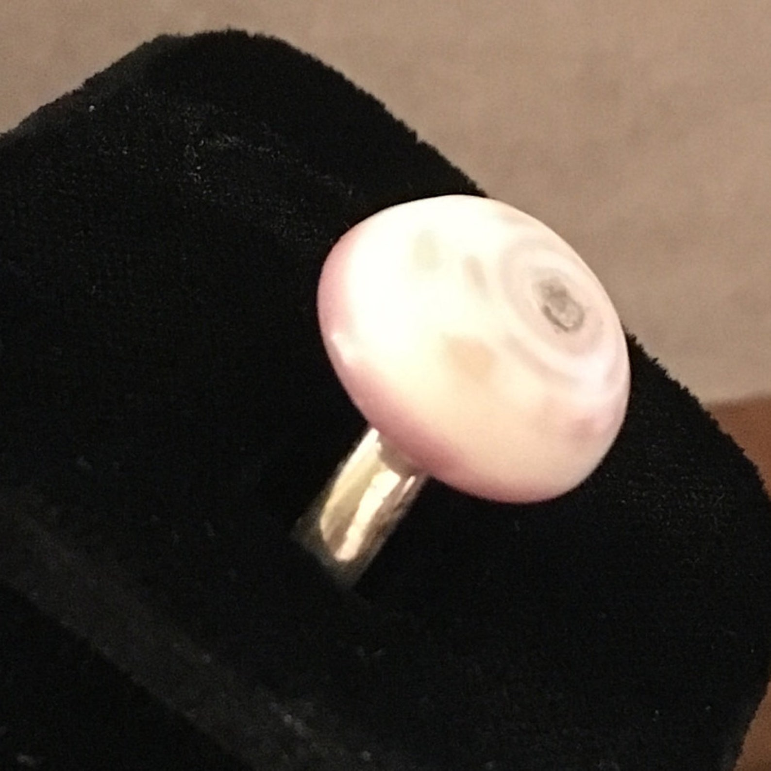 Hawaiian Puka Shell and Sterling Silver Ring, Cone Shell, Minimalist ...