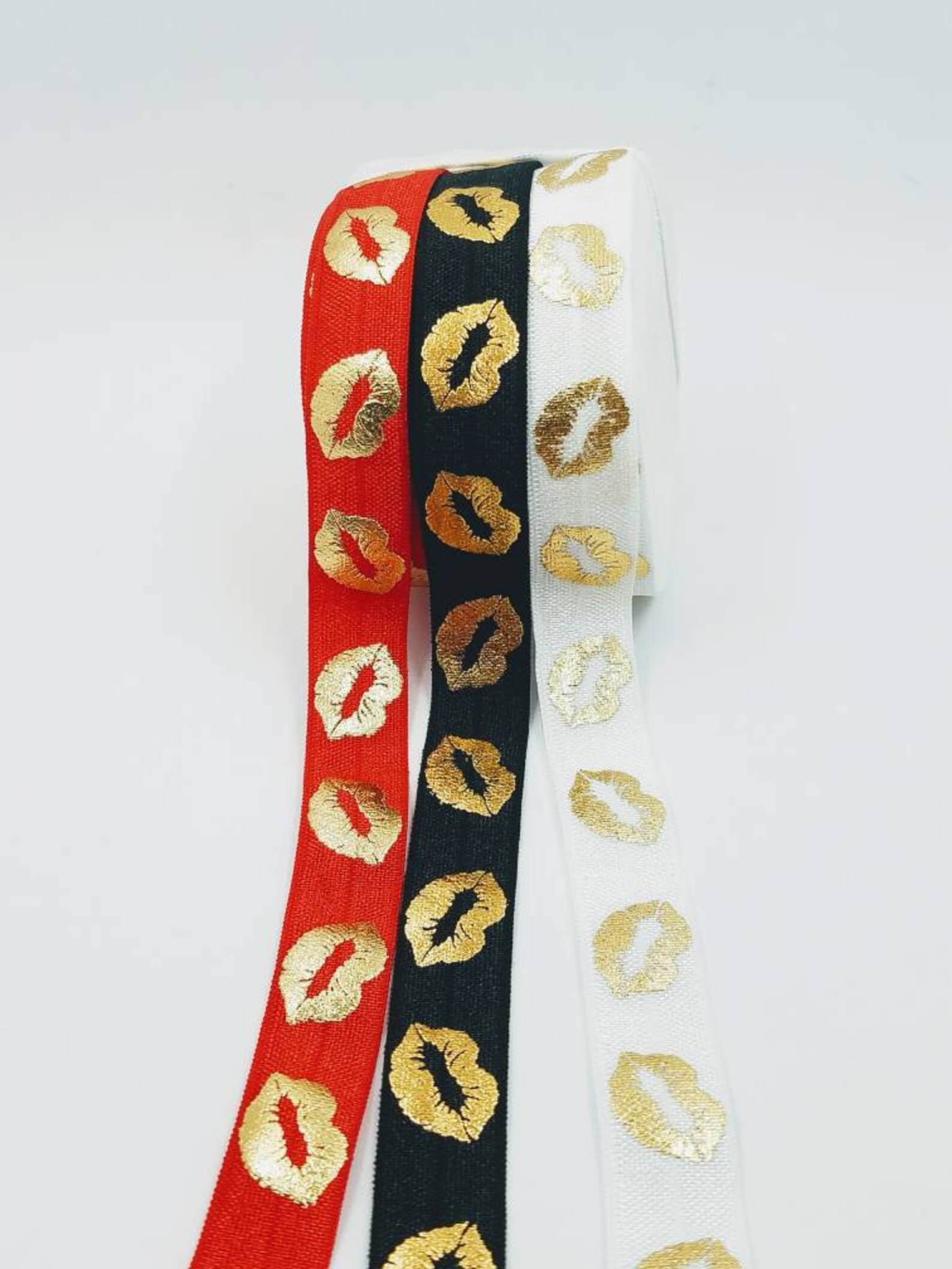 BY THE YARD 15 Yards 3 Yards of Each Gold Lips Elastic - Etsy