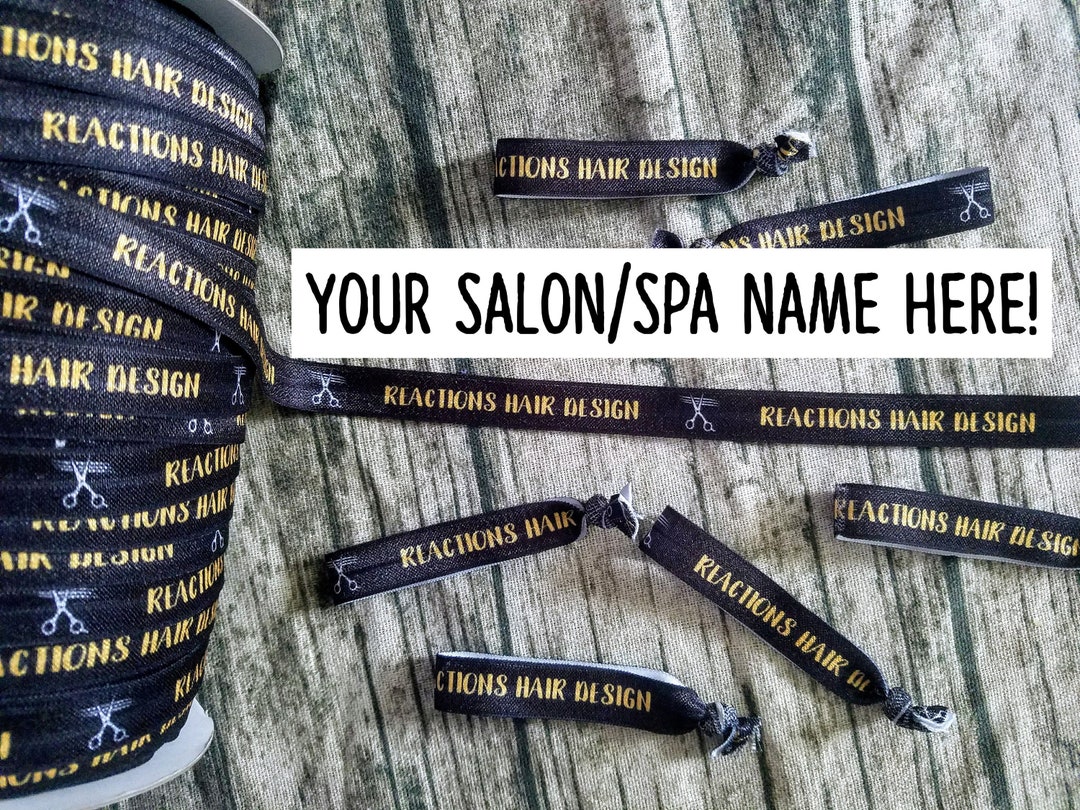 CUSTOM- YOUR Salon Name/spa/business- Your Design- Elastic Fold-over ...
