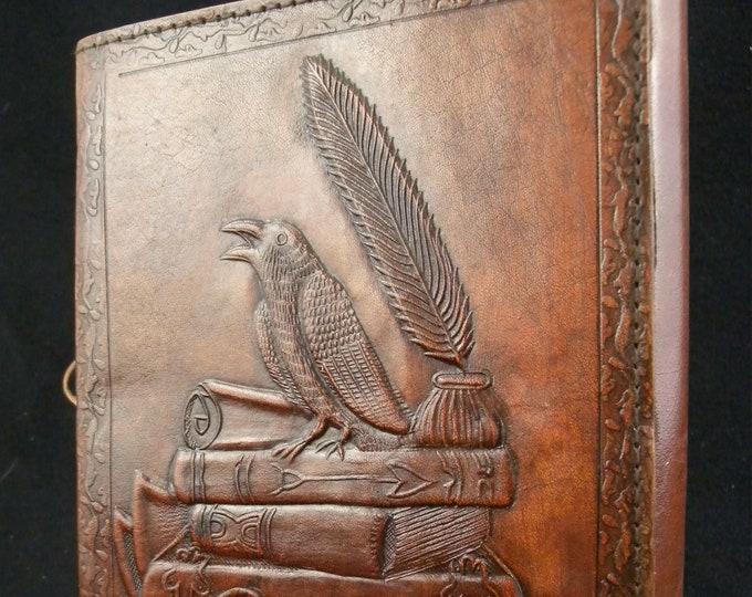 RAVEN / CROW A5 Handmade Leather Journal Diary Pagan Wicca - Etsy