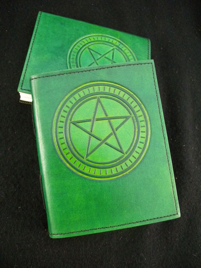 PENTAGRAM Handmade Leather Journal Diary Pagan Wicca Book of - Etsy