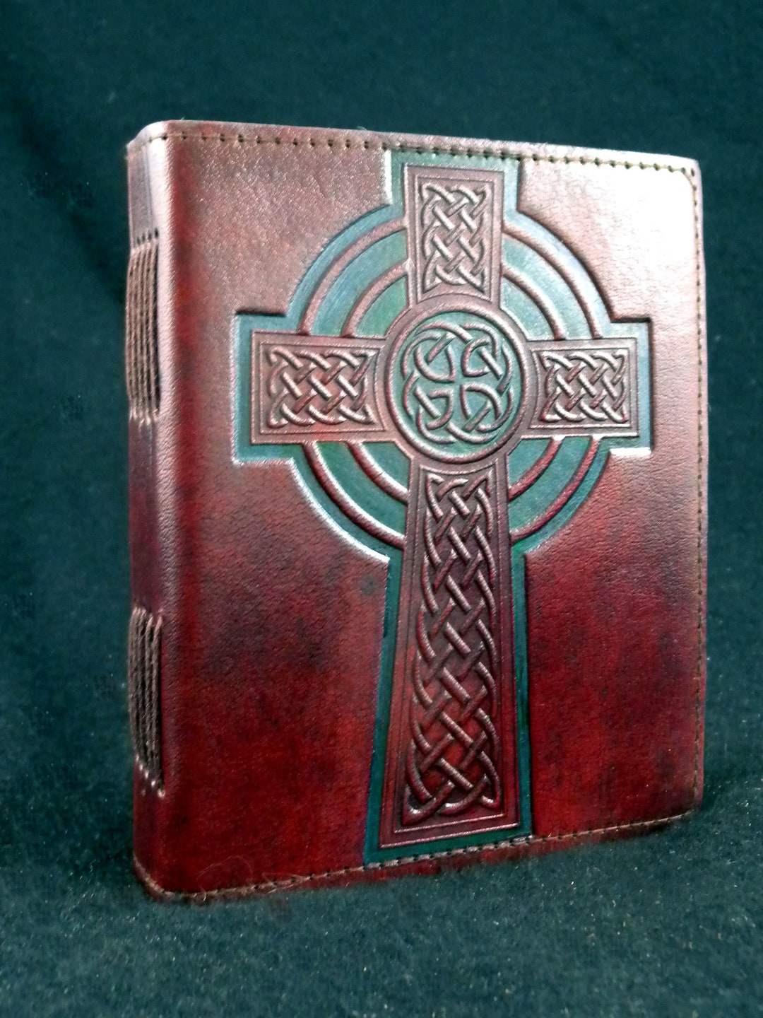 Small Celtic CROSS Handmade Leather Journal Diary Pages of Cartridge ...