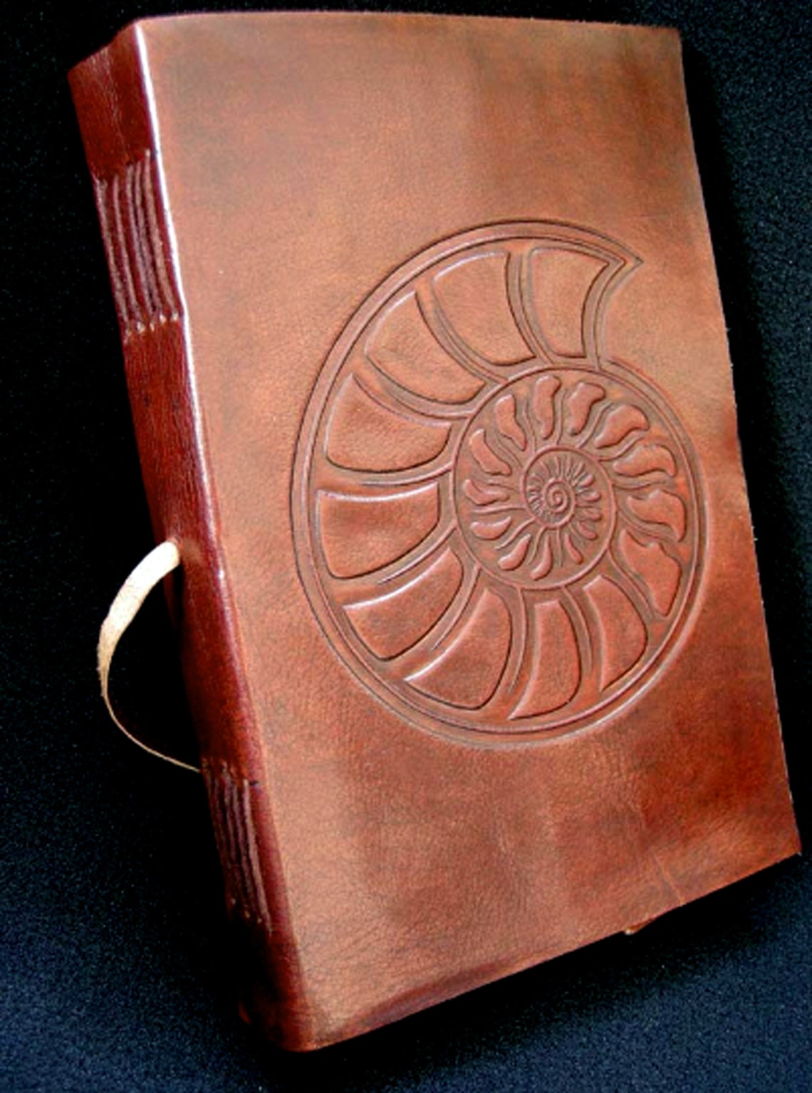 A5 Handmade Leather Blank Diary Journal Notebook AMMONITE | Etsy
