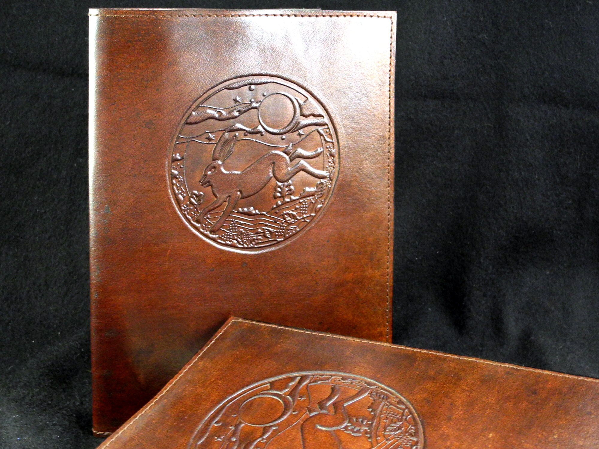 A5 Pagan Wicca HARE & MOON Handmade Leather Journal Diary - Etsy UK