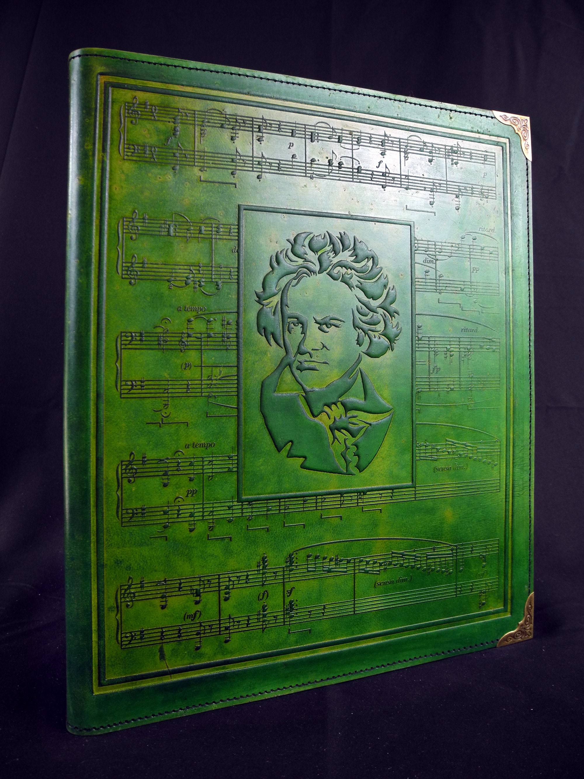 A4 Ring Binder for Sheet Music Hand-tooled Leather - Etsy