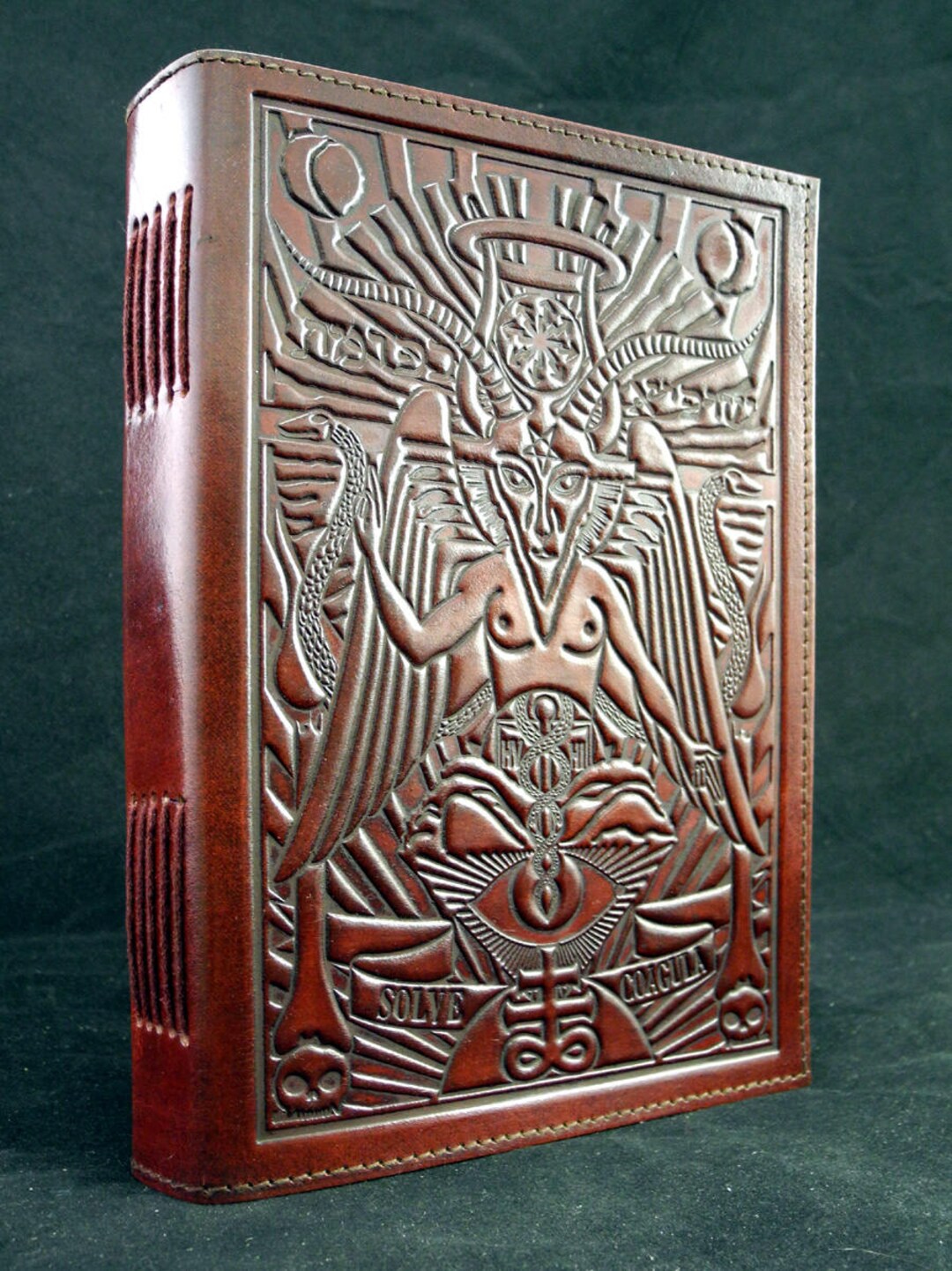 Pagan Wicca BAPHOMET Idol of the Templars A5 Handmade Leather Journal ...