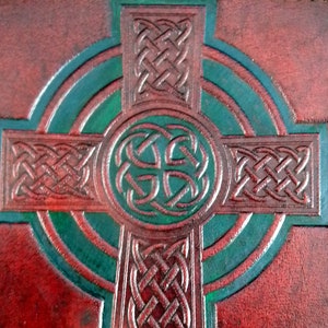 Small Celtic CROSS Handmade Leather Journal Diary Pages of Cartridge ...