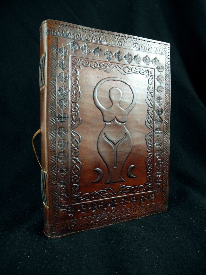 Mother Goddess - Large Handmade Leather Journal Wicca Book of Shadows ...