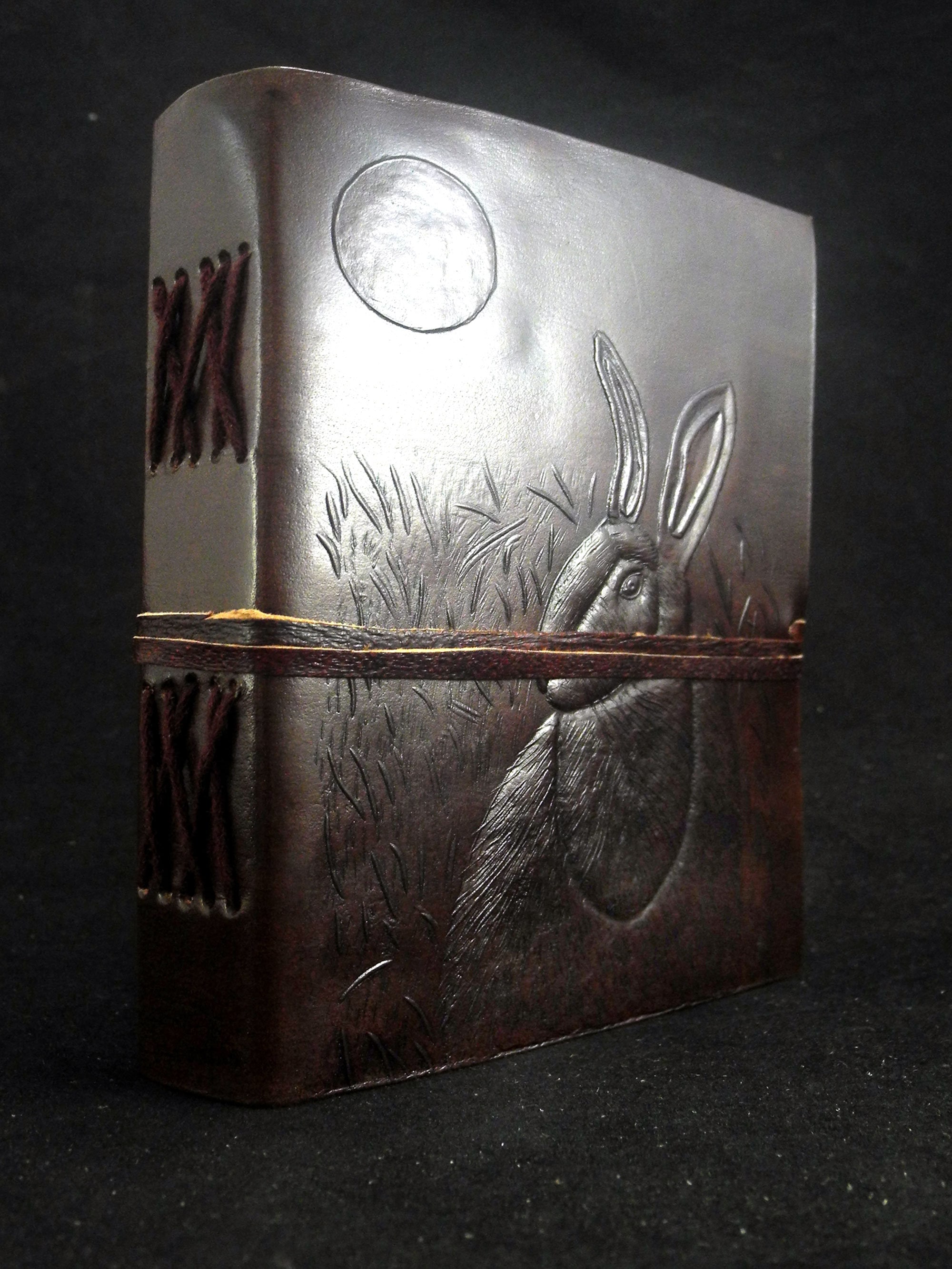 HARE & MOON - Pagan Wicca Handmade Leather Journal Diary Book of ...