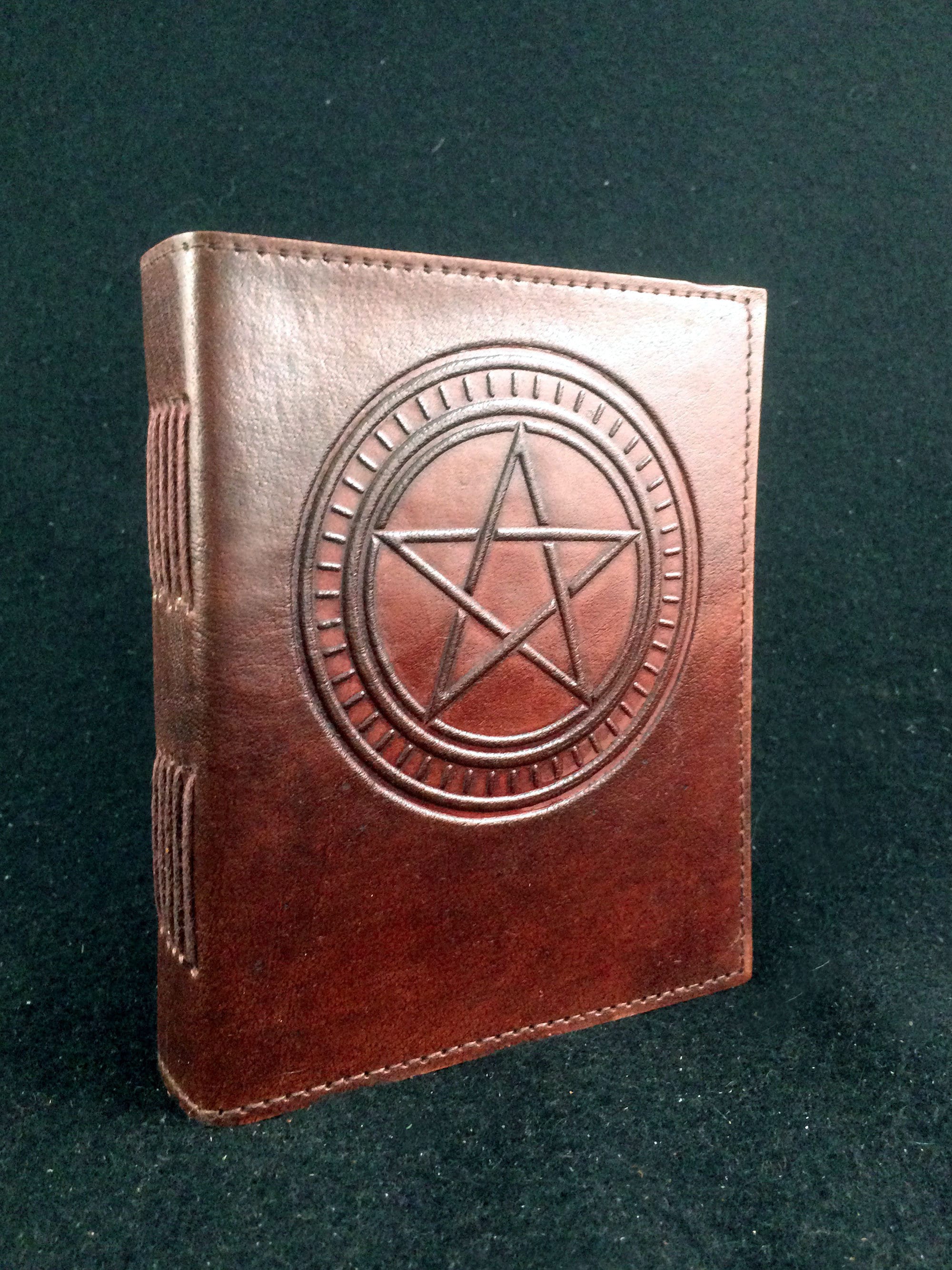 PENTAGRAM Handmade Leather Journal Diary Pagan Wicca Book of | Etsy UK