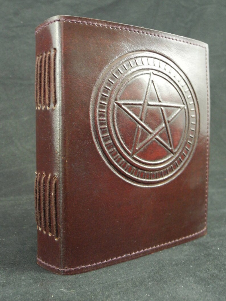 PENTAGRAM Handmade Leather Journal Diary Pagan Wicca Book of - Etsy