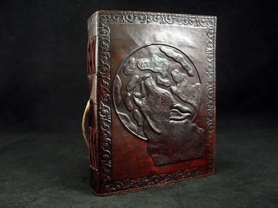 WOLF A5 Handmade Leather Journal Diary Pagan Wicca Book of - Etsy