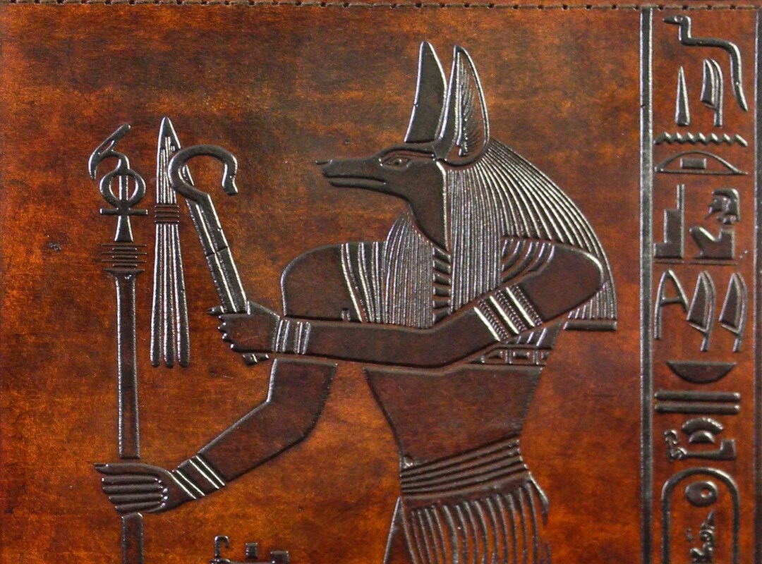 ANUBIS Egyptian God of the Underworld A5 Handmade Leather Journal Diary ...