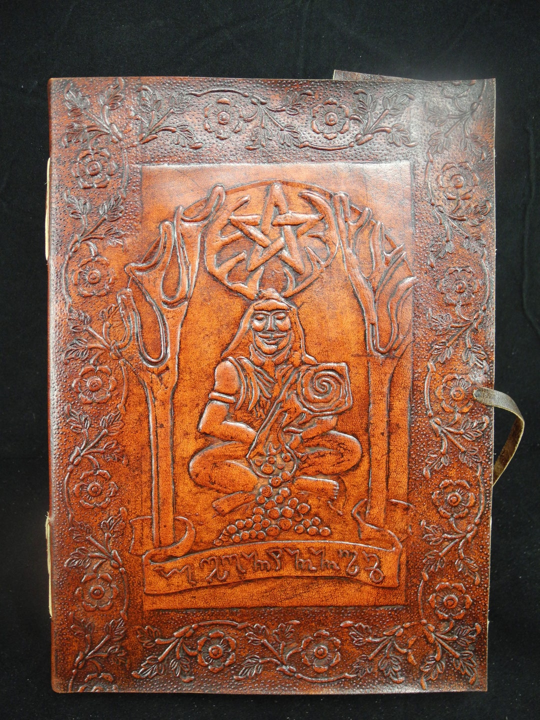 Horned God Cernunnos - Large Handmade Leather Journal Wicca Book of ...