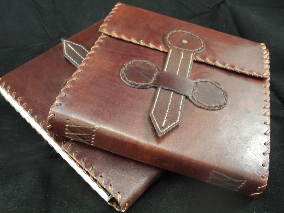 GOTHIC Handmade Leather Sketchbook Journal - Pagan Wicca Book of ...