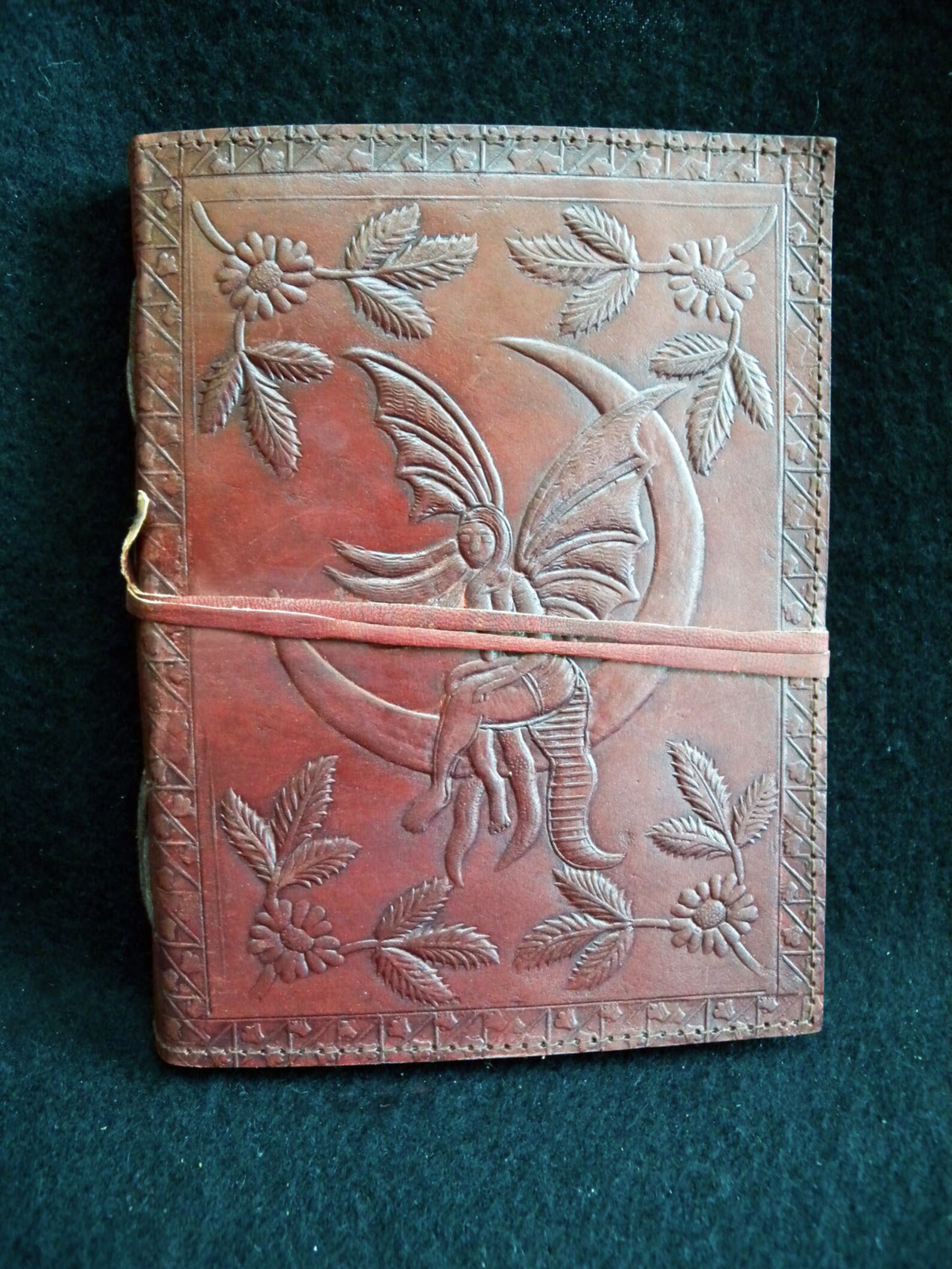 MOON FAIRY - A5 Handmade Leather Journal Diary Pagan Wicca Book of ...
