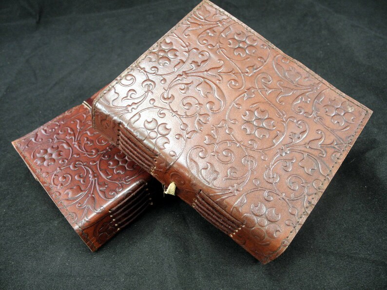 Handmade Leather Journal Diary With Hand-tooled Floral Pattern | Etsy