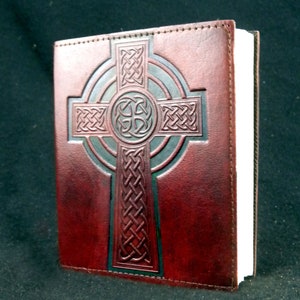 Small Celtic CROSS Handmade Leather Journal Diary Pages of Cartridge ...