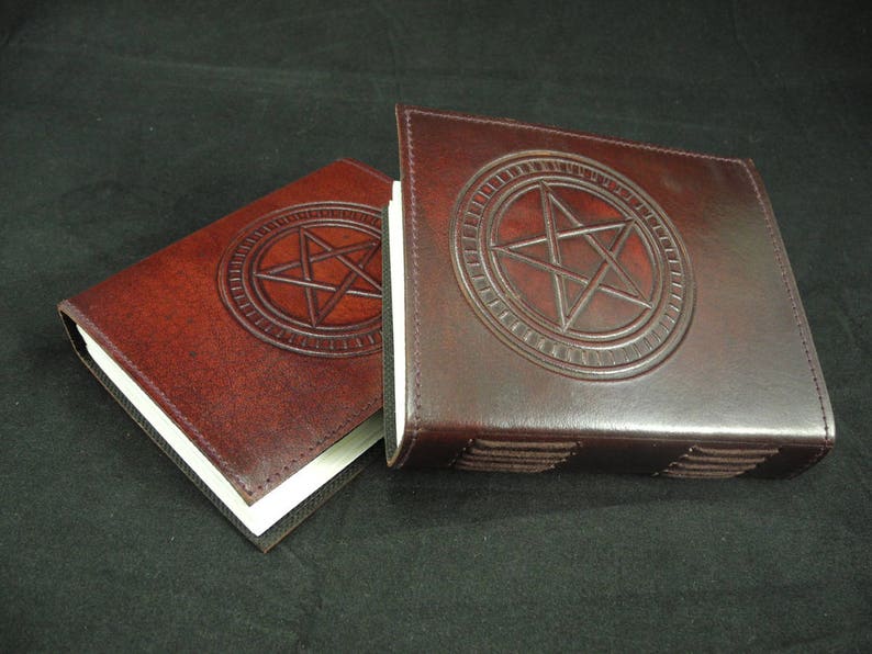 PENTAGRAM Handmade Leather Journal Diary Pagan Wicca Book of - Etsy UK
