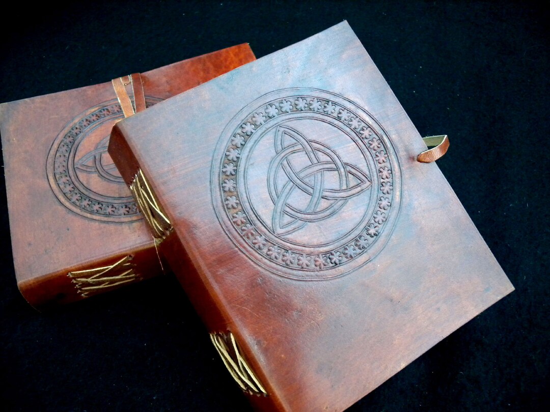 Handmade Leather Journal Diary Sketchbook - Wicca Pagan Celtic ...