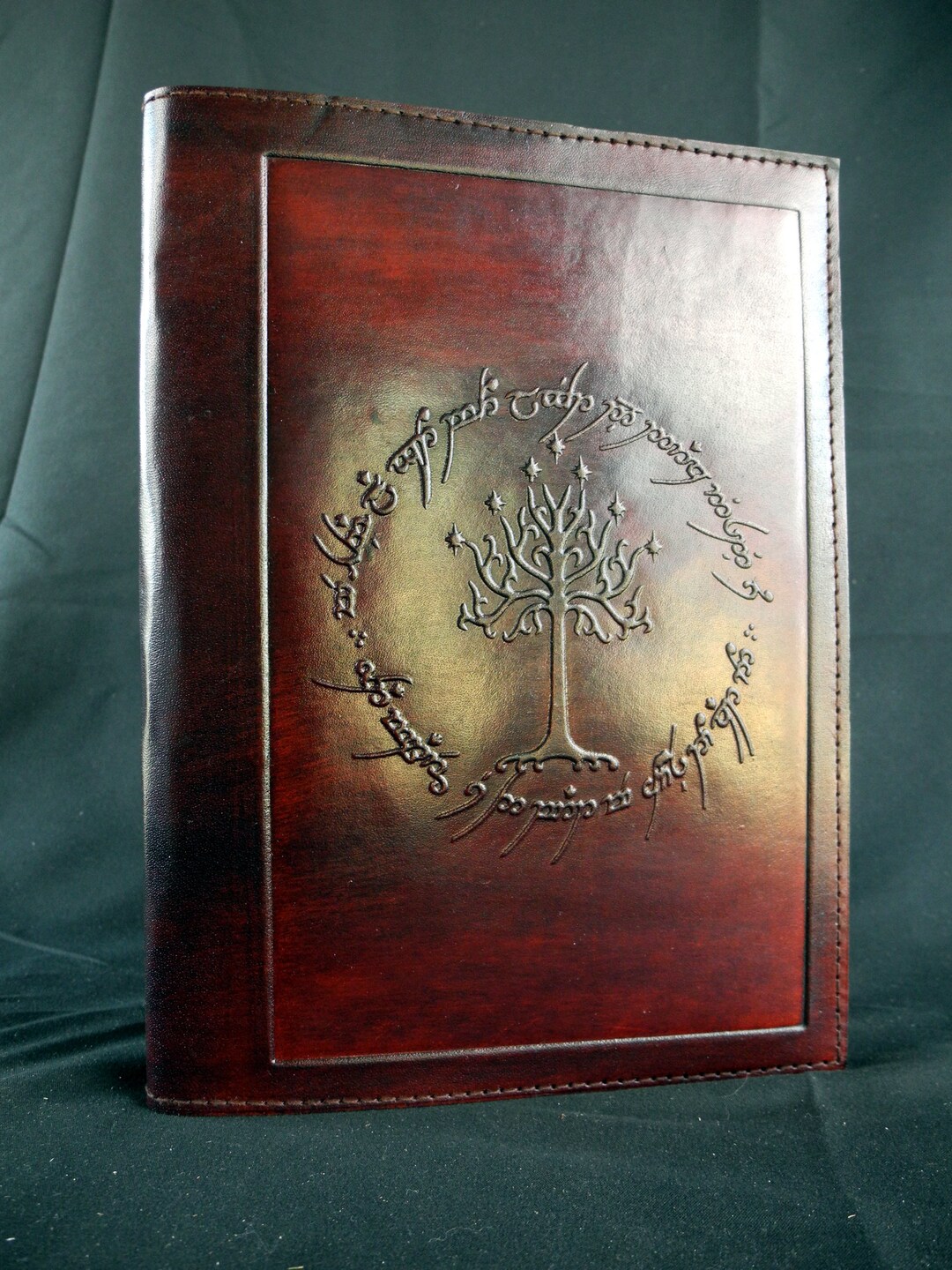 A5 Tolkien Tree of Gondor Handmade Leather A5 Slip Cover With ...