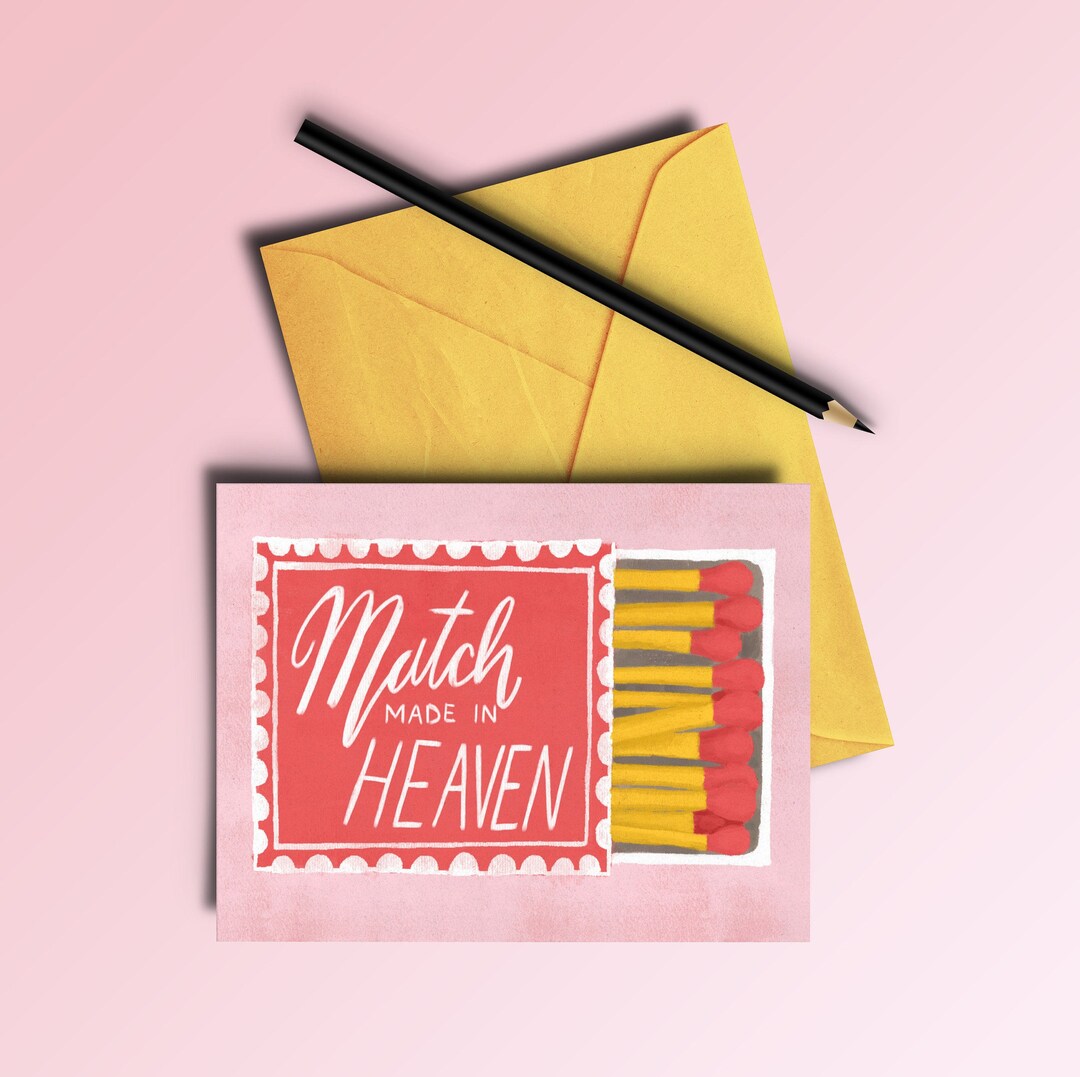 Printable Valentine's Day Card, Match Made in Heaven - Etsy