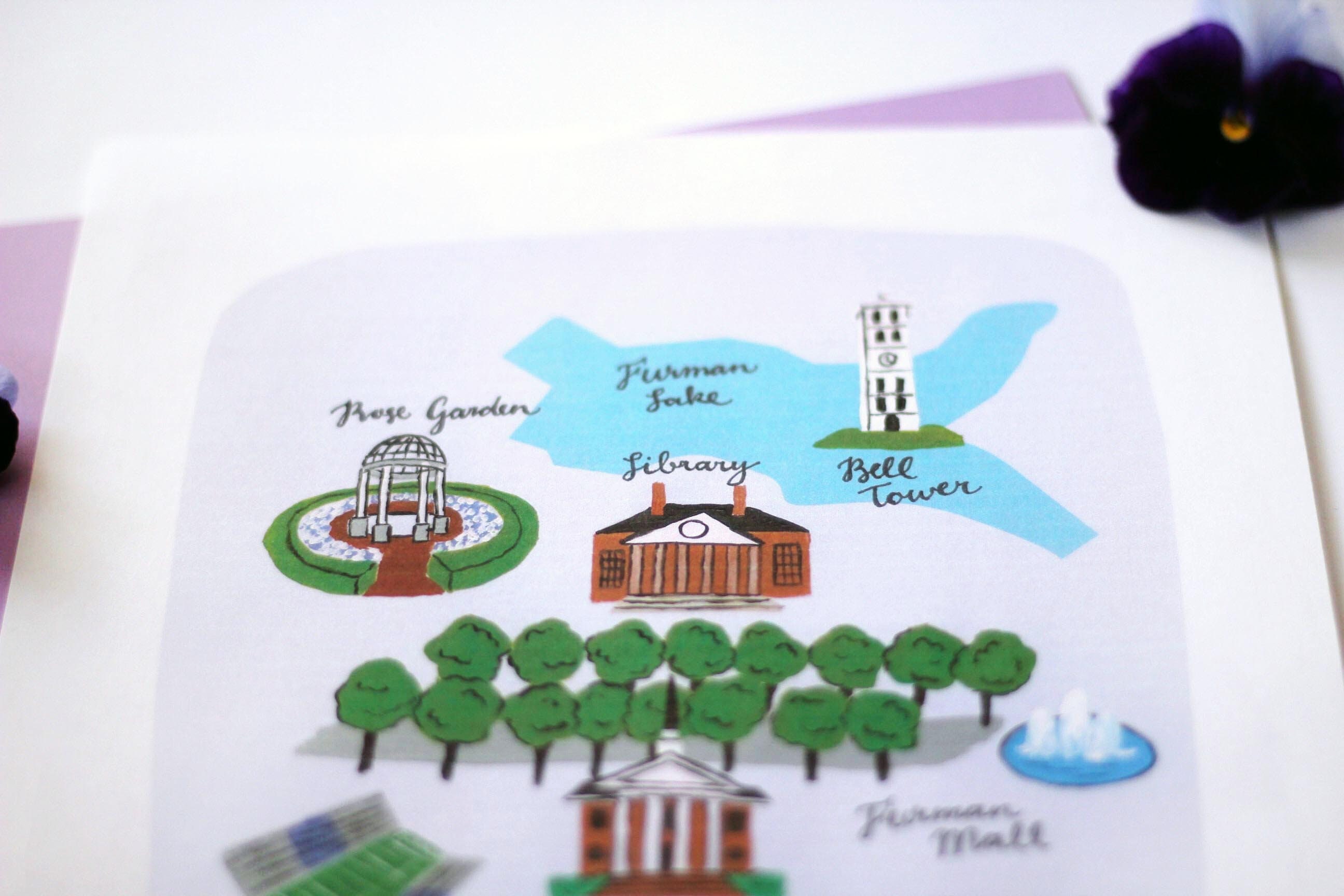 Custom Illustrated Wedding Map Wedding Venue Map Printable - Etsy