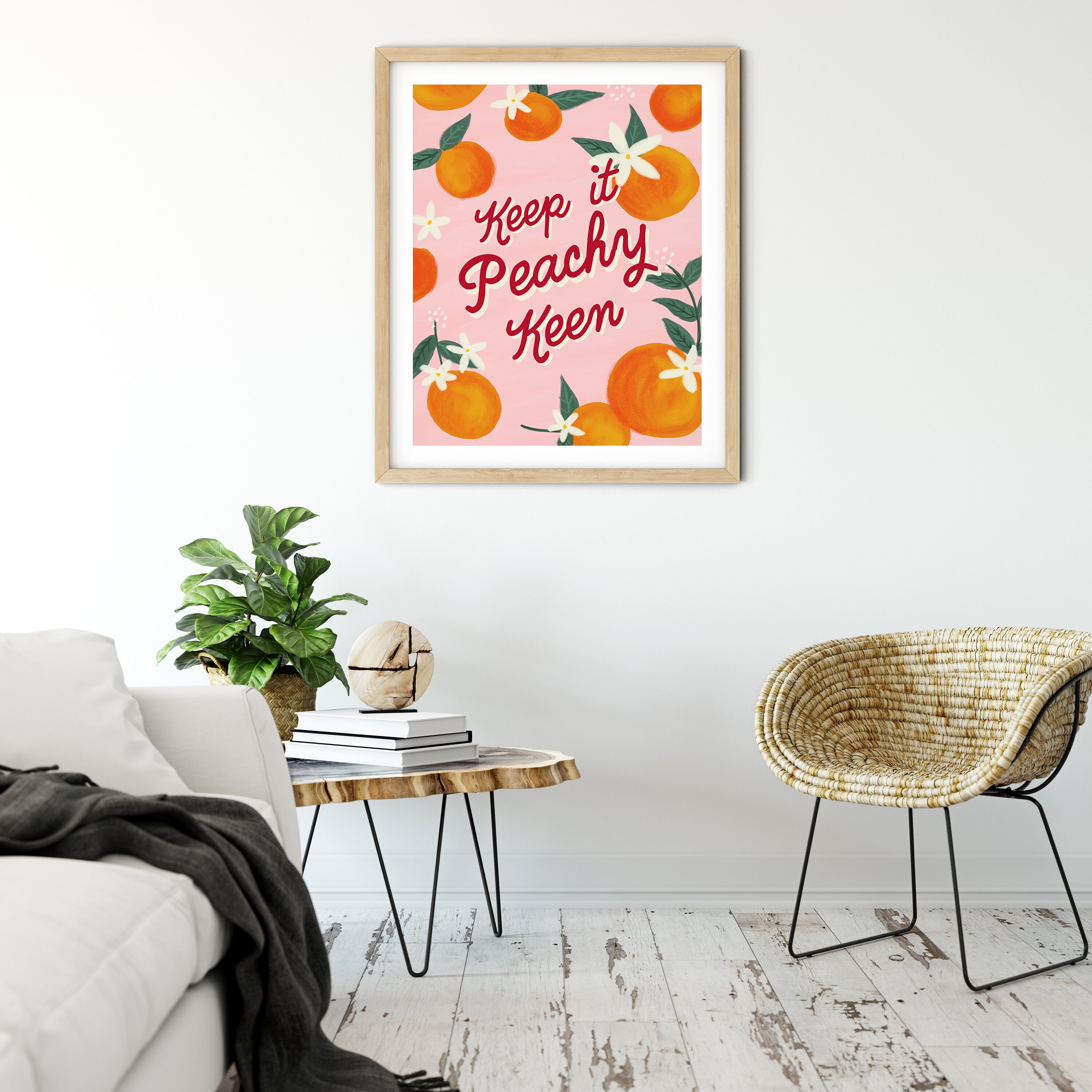 Peachy Keen Printable Wall Art, Peach-themed Decor - Etsy
