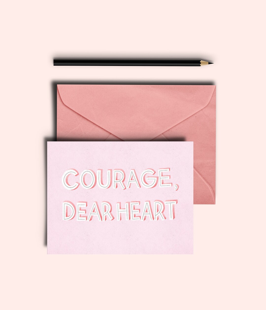 Printable Encouragement Card, "courage, Dear Heart" Greeting Card - Etsy