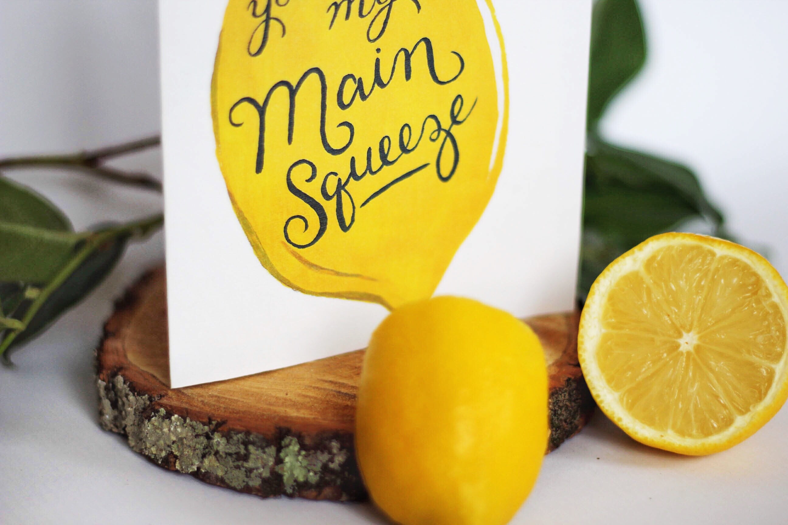 Printable Greeting Card, "you're My Main Squeeze", Hand-painted Love ...