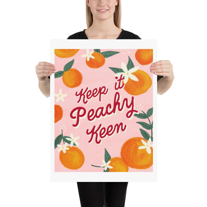 Keep It Peachy Keen Vintage-style Poster - Glossy Finish - Etsy