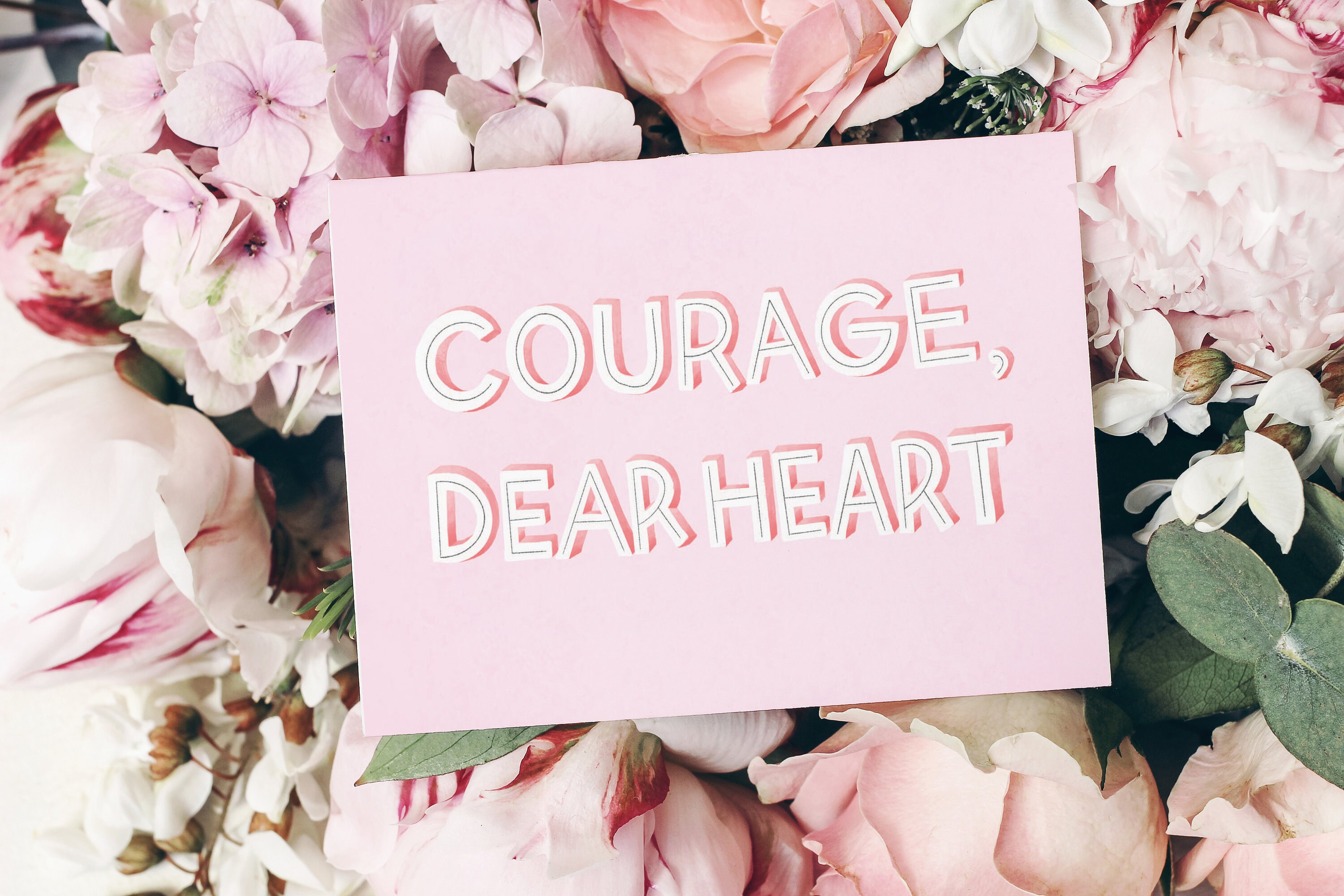 Printable Encouragement Card, "courage, Dear Heart" Greeting Card - Etsy