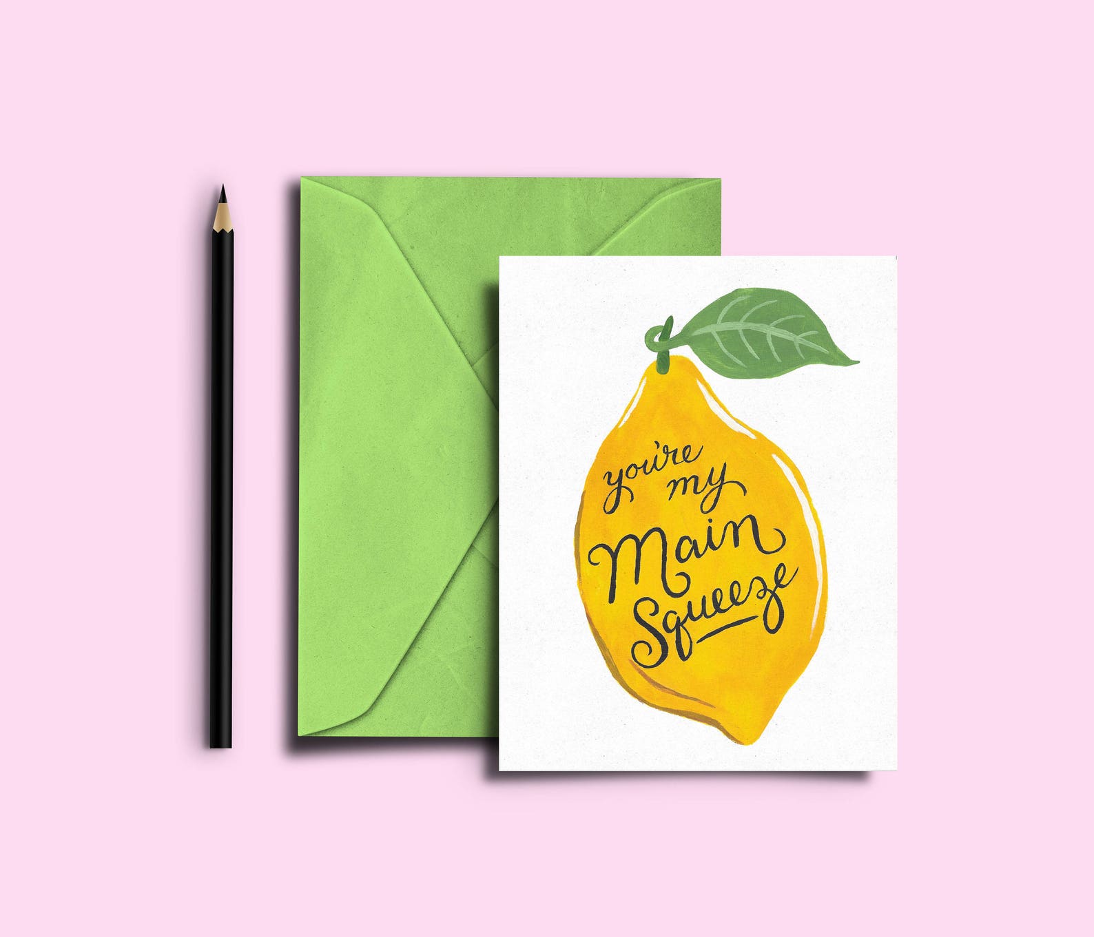 Printable Greeting Card, "you're My Main Squeeze", Hand-painted Love ...