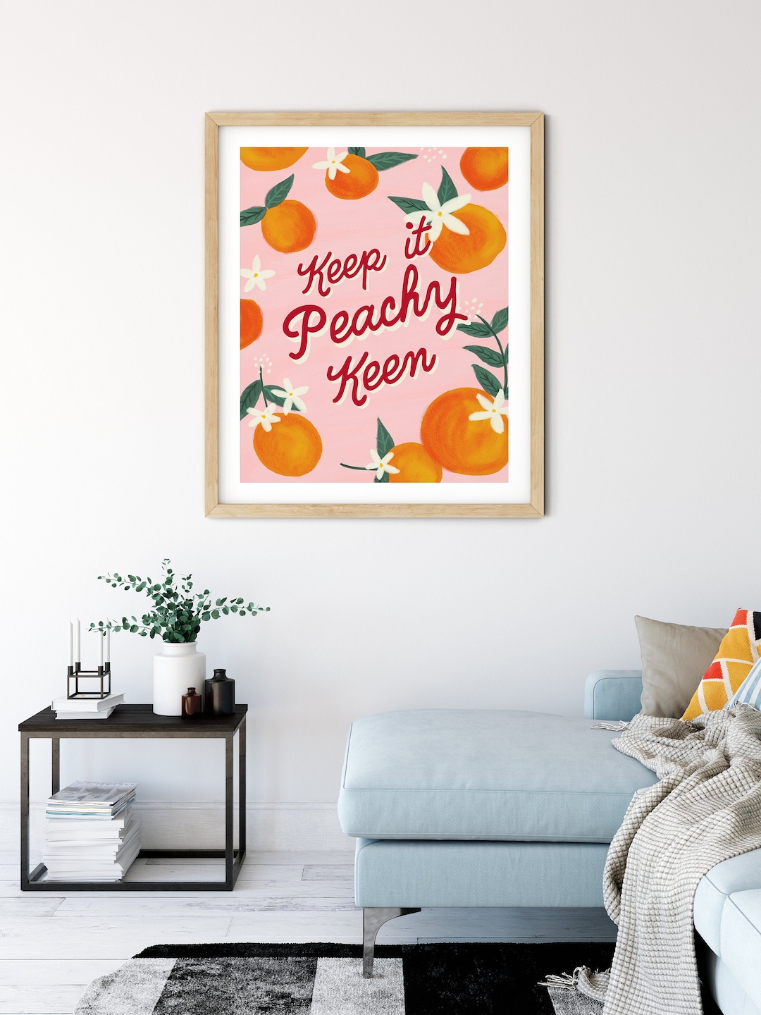 Peachy Keen Printable Wall Art, Peach-themed Decor - Etsy