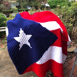 Puerto Rico Flag, Crochet Afghan, Blanket, Throw - Etsy