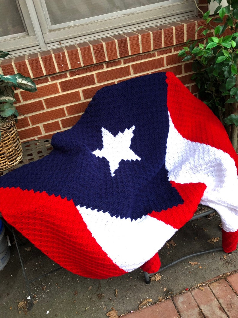 Puerto Rico Flag, Crochet Afghan, Blanket, Throw - Etsy