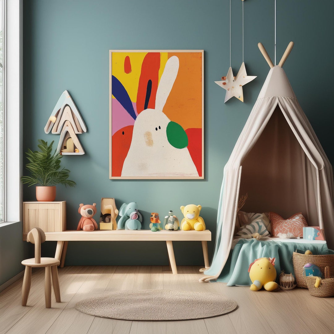 Abstract Rabbits, Rabbit, Art, Pets, Poster, Abstract, Clolorful Kids ...