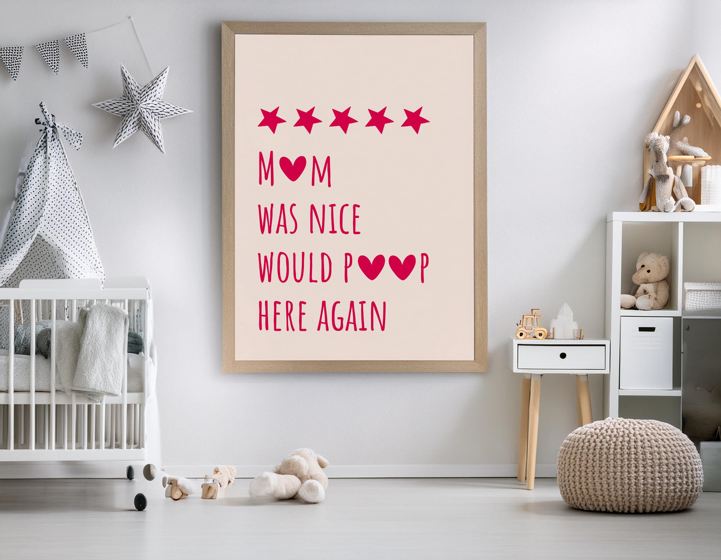 Poster, Typography, Minimalist Kids, Poop, Child Room, Mom Was Nice ...