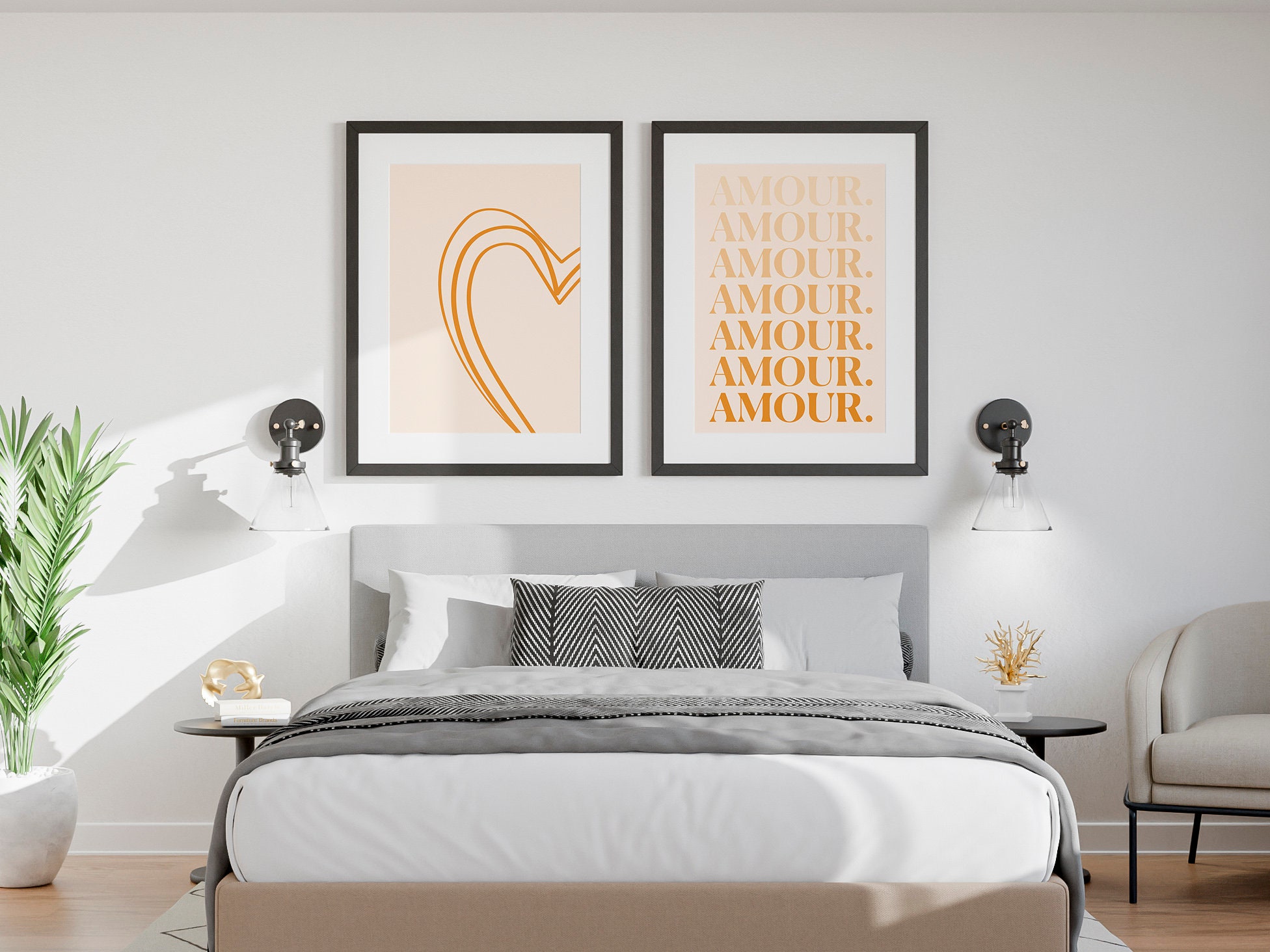 Amour, Positive Poster, Love Poster, Typography Aestethic Wall Art ...