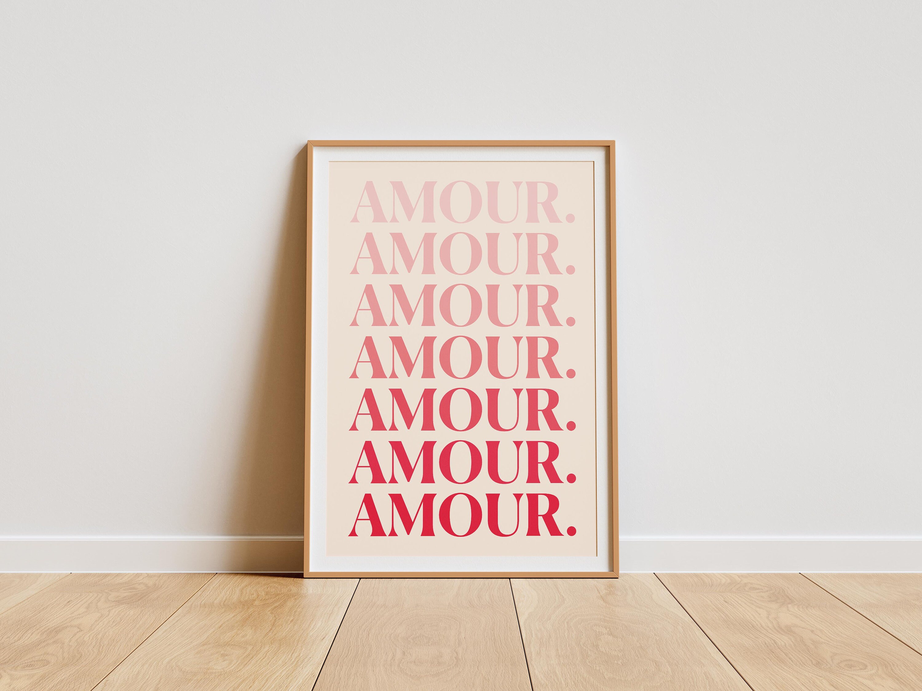 Amour, Positive Poster, Love Poster, Typography Aestethic Wall Art ...