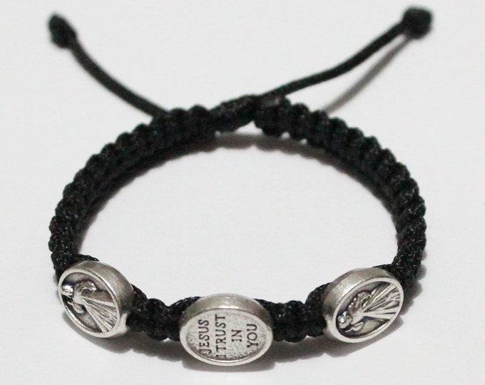 Gold Miraculous Medal Bracelet on Cord Metal Medal Miraculous - Etsy