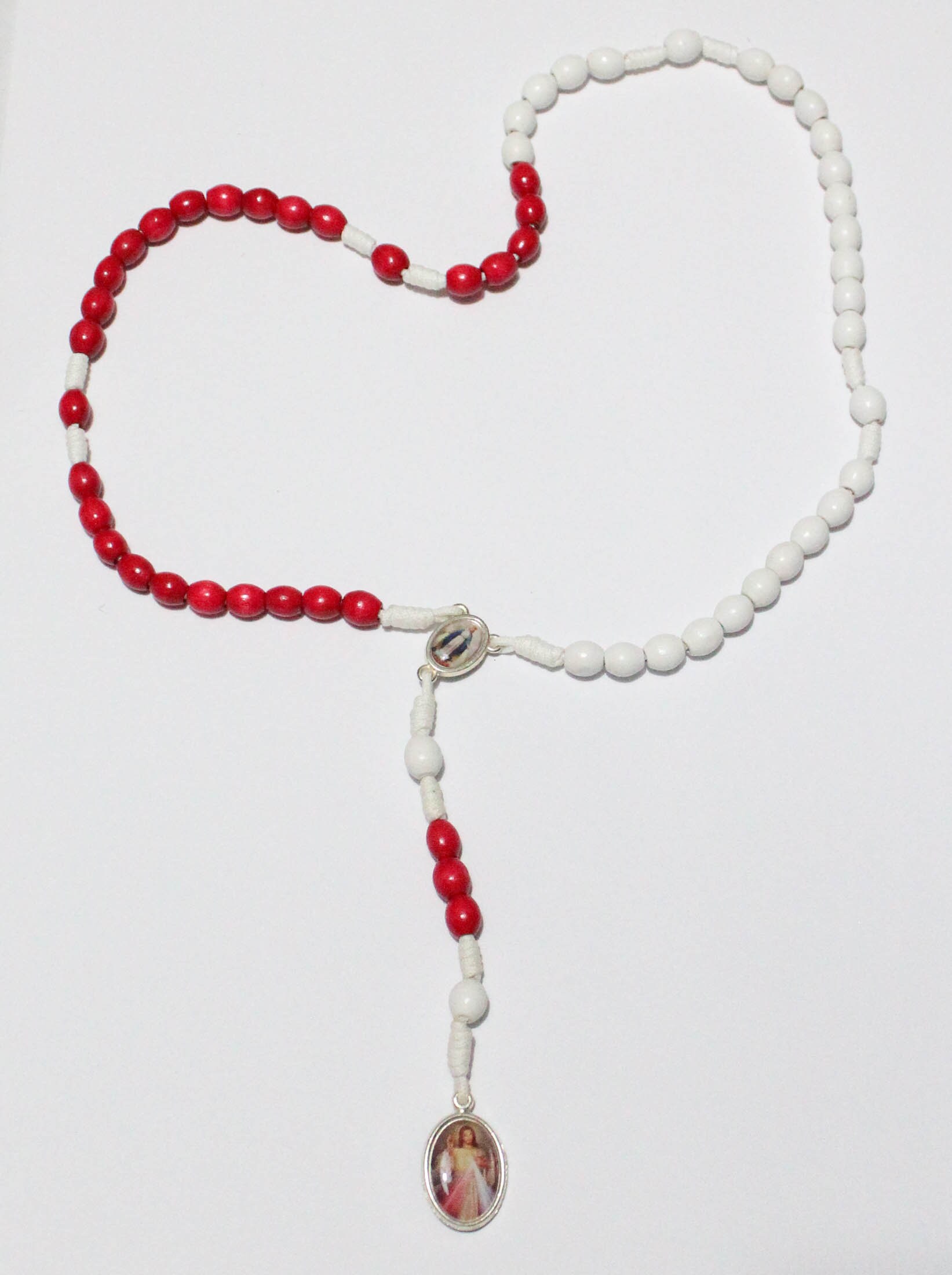 Chaplet of Divine Mercy Made of Wood Beads on Cord Divine - Etsy