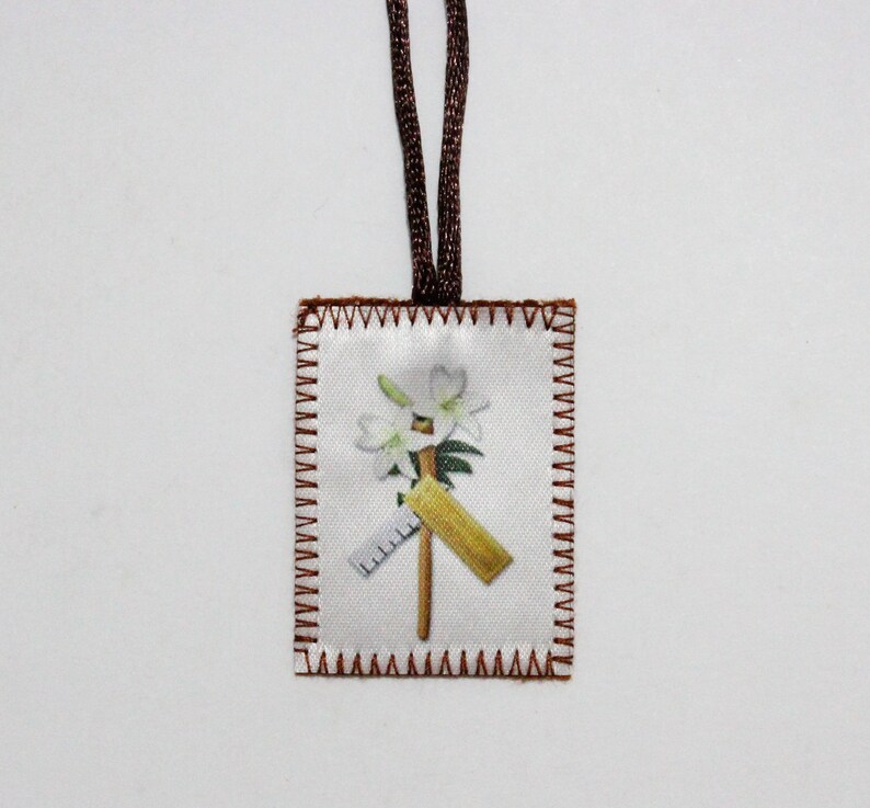 Scapular of Saint Joseph the Carpenter Brown Wool Cord With Symbol ...